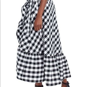 J. Crew | Skirts | Jcree Black And White Ruffled Checked Wrap Skirt ...